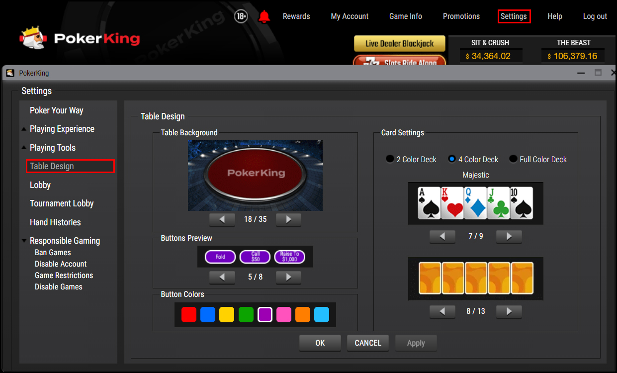 Оформление стола и лобби :: PokerKing — официальный сайт покер рума на русском языке